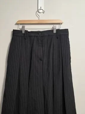 Alexander McQueen | Shorts | Mcq Black Pinstripe Dress Bermuda Wide Leg ...